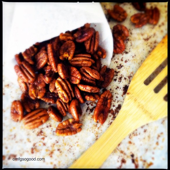roasted savory spiced pecans | omfg. so good.